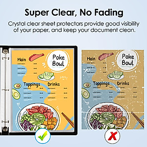 KTRIO Sheet Protectors 8.5 x 11 inch, Clear Page Protector for 3 Ring Binder, Plastic Sleeves for Binders, Top Loading Paper Sheets Document Sleeve Letter Size, Office & Home, 100 Pack