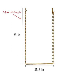 FURVOKIA 2 Pcs Adjustable Height Creative Chain Clothing Hanging Racks,Clothes Storage Shelves, Heavy Duty Metal Garment Rack,Retail Display Ceiling Hanger (Gold, 47.2 L)