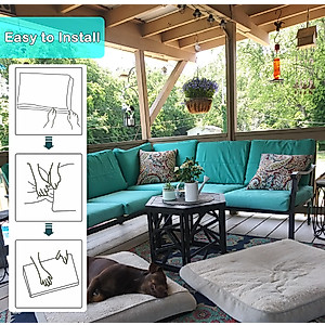 Outdoor Cushion Covers for 7 Pieces Wicker Rattan Furniture, 14Pack Replacement Cushion Slipcovers for 6-Seater Rattan Wicker Sectional Sofa Couch Taupe