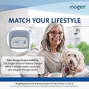 Inogen One G3 External Battery Charger - Lightweight and Portable Charging for The Inogen One G3-0.12 lb. - 3.13 in. W x 2.75 in. L x 1 in. H