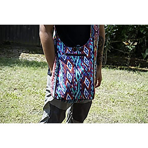 Fwosi Canvas Tote Bag - Pure Cotton Crossbody Bags for Women & Men, Handmade Print Shoulder Handbags - Lightweight, Durable, Hobo Bags