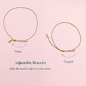 Alex and Ani Path of Symbols Adjustable Pull Chain Bracelet for Women, New Beginnings Charm, 14K Gold Plated Sterling Silver, 5.5 to 9.5 in