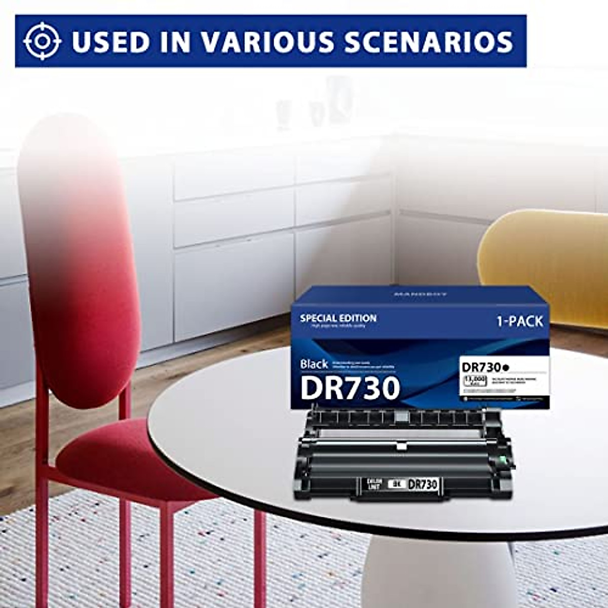 MANDBOY DR730 Drum Unit Replacement for Brother DR-730 Compatible DCP-L2550DW MFC-L2710DW MFC-L2750DW MFC-L2750DWXL HL-L2350DW HL-L2370DW/DWXL Printer BK 1 Pack(Toner Not Include)