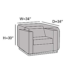 Covermates Outdoor Modular Club Chair Cover - Water Resistant Polyester, Drawcord Hem, Mesh Vents, Seating and Chair Covers, 34W x 34D x 30H, Khaki