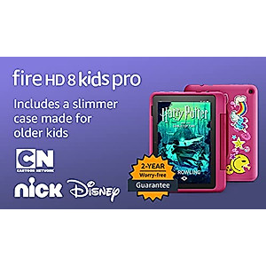 All-new Amazon Fire HD 8 Kids Pro tablet, 8" HD display, ages 6-12, 30% faster processor, 13 hours battery life, Kid-Friendly Case, 32 GB, (2022 release), Rainbow Universe