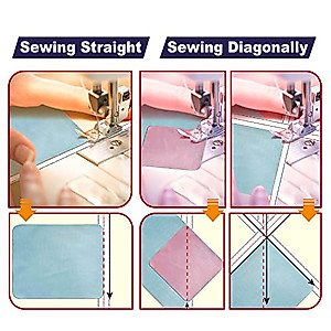 TSSART 1/4" Seam Diagonal Seam Tapes - 10Yard Each Roll Sewing Basting Tape for Stitching Straight Diagonal Seams Instruction Tool (2Pcak)