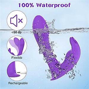 Wearable Panty Vibrator App Remote Control Butterfly Vibrator, Realistic Dildo Vibrator Rechargeable Rabbit Vibrator with 9 Vibrating Modes Panties Sex Toys for Women Couples Play, Purple