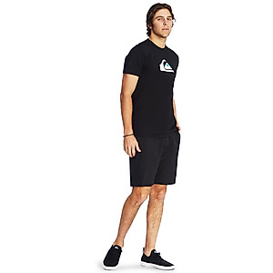 Quiksilver mens Comp Logo Mt0 Tee Shirt, Black, Medium US