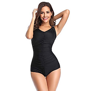 Pocketed Swimwear Mastectomy Swimsuit for Silicone Fake Breast Form Breast Cancer Woman Swimwear886 (as1, alpha, x_l, regular, regular, Black)