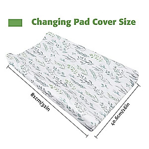 Changing Pad Cover & Crib Sheet, Green Leaf