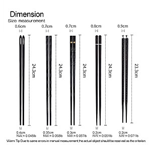 5 Pairs Food Grade PET+Glass Fiber Alloy Polymer Laser Engraving Japanese Metal Chopsticks, Squared Edge Non-Slip Chop Sticks Pack Reusable Gift with Case