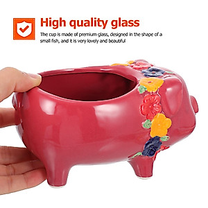 Healifty Wine Glasses Tiki Mugs Pig Ceramic Mug Cocktail Hawaiian Party Mugs Drinkware Exotic Cocktail Glasses for Bar, Punch, and Tropical Drinks 400ml Drinking Glasses