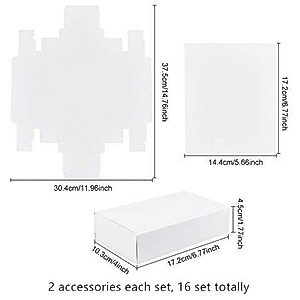 BENECREAT 16 Pack Kraft Paper Drawer Box 6.5x4.5x1.7" Festival Gift Wrapping Boxes Soap Jewelry Candy Weeding Party Favors Gift Packaging Boxes, White