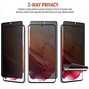 Galaxy S21 Ultra Privacy Screen Protector, [Case Friendly] [Fingerprint Available] Soft Film for Samsung Galaxy S21 Ultra 5G (6.8"), Full Adhesive, Anti-Scratch, Touch Sensitive, 3D Curve Fit