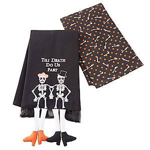 Novelty Halloween Kitchen Towel Sets (Skeletons)