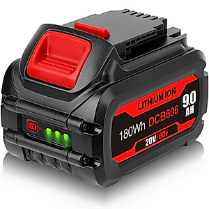 DSANKE DCB606 20V/60V 9.0Ah Battery Replace for DeWalt 60V Flexvolt Battery Compatible with DeWalt DCB606 DCB612 DCB606-2 DCB609 DCB609-2 DCB204 DCB205 DCB206 20V/60V/120V MAX Cordless Power Tools