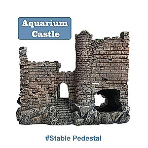 SLOCME Aquarium Ornaments Resin Castle Decorations - Fish Tank Supplies Accessories, Eco-Friendly Fish Tank Castle Aquarium Ornament