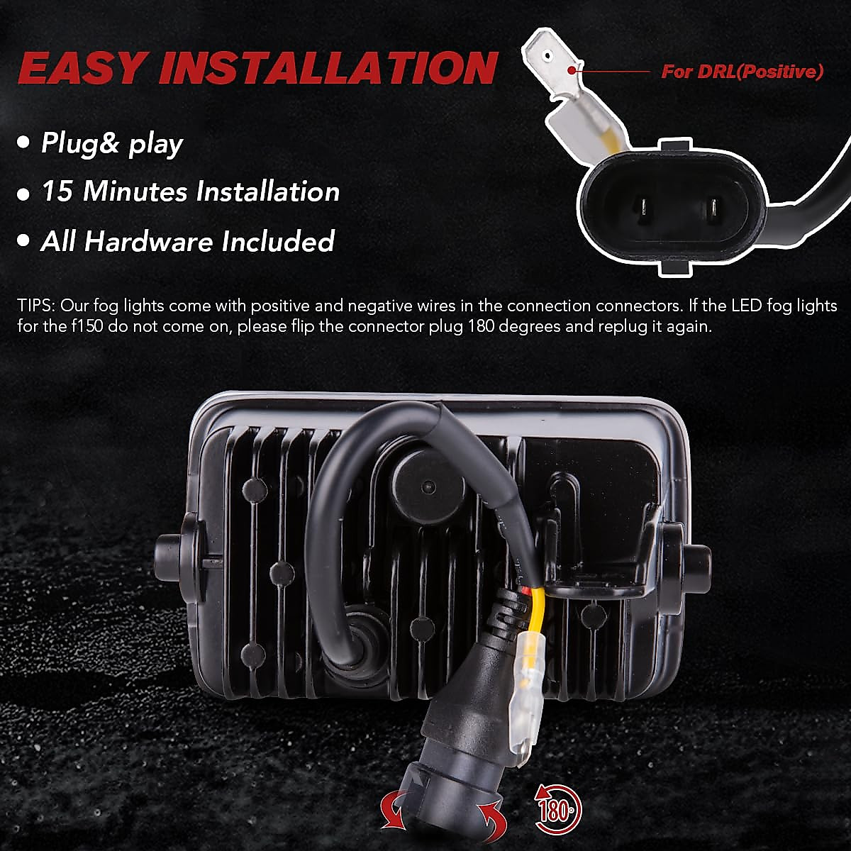 BICYACO LED Fog Lights with DRL Daytime Running Lights Compatible with 2015-2020 Ford F150, 4 Inch LED Fog Light Assembly Kit, 36W Waterproof LED Bumper Lamps Set-1 Pair