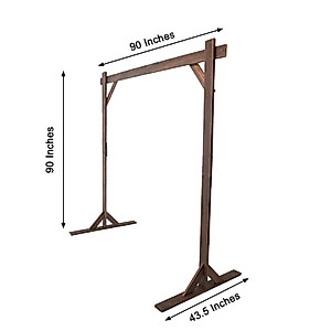 Balsa Circle 7 feet Dark Brown Wood Backdrop Stand Square Wedding Arch - for Outdoor Party Events Reception Decorations Supplies