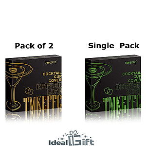 TMKEFFC Smoking Gun Cup Covers Pack of 2, Lids for Cocktail Drinks Handy Smoke Infuser Accessories, for Wine-Cups Goblet Glasses Tumblers Mugs Bowls Diameter Below 4.7"