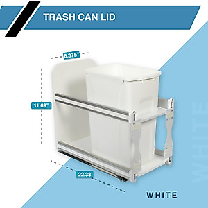 Knape & Vogt QT35LB-WH Trash Can Lid, 1.31-Inch by 14.5-Inch by 9.56-Inch,White