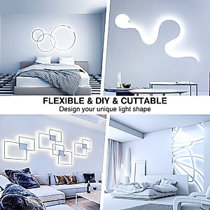 Onforu LED Strip Lighting Bright White, 65.6ft 6000K Dimmable Daylight White Tape Light, 20m 1200 LEDs 2835 Flexible Ribbon Easter Light, 12V Adhesive Rope Light for Kitchen, Under Cabinet, Bedroom