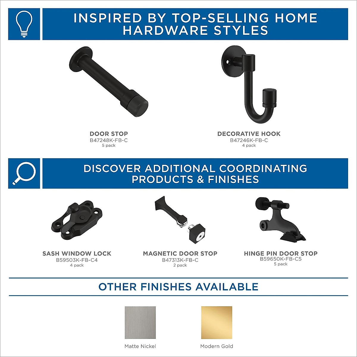 Franklin Brass Bar (4-Pack) Single Wall Hooks 1-Prong Coat/Hat Modern Gold Hooks for Hanging Wall Mount Hanger Clothes, Purse, Bag, Towel Organization Decorative Wall Hooks B47246K-117-C