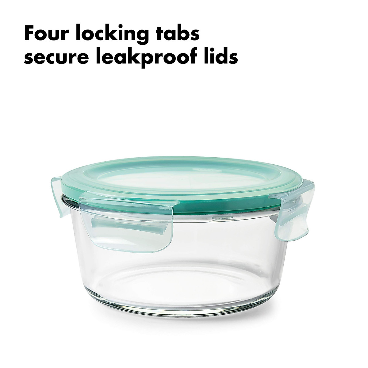 OXO Good Grips 8 Piece Smart Seal Airtight Glass Round Container Set,Blue