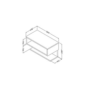 South Shore Furniture Sazena Floating Nightstand, Seaside Pine, 11.75 in x 22.25 in x 13.25 in