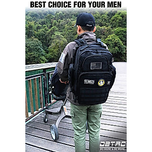 DBTAC Military Style Diaper Bag (Black) + Tactical Lunch Bag (Black), Durable Material with Large capacity, Multi-functional Design