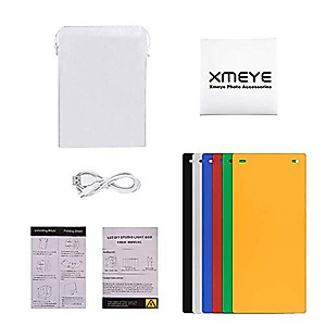 Mini Photo Studio Box, 9 x 9 Inches Shooting Tent Kit, Foldable Photography Booth With 2 x 20 LED Beads + 6 Colors Backdrops