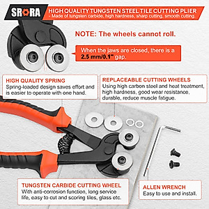 SOROA 21PCS Heavey Duty Mosaic Glass running pliers Kits-Include Mosaic Wheeled Glass Nipper with Replacement Glass Running Pliers-Breaker Grozer Plier with Oil Feed Stained Glass Cutter Tool Set