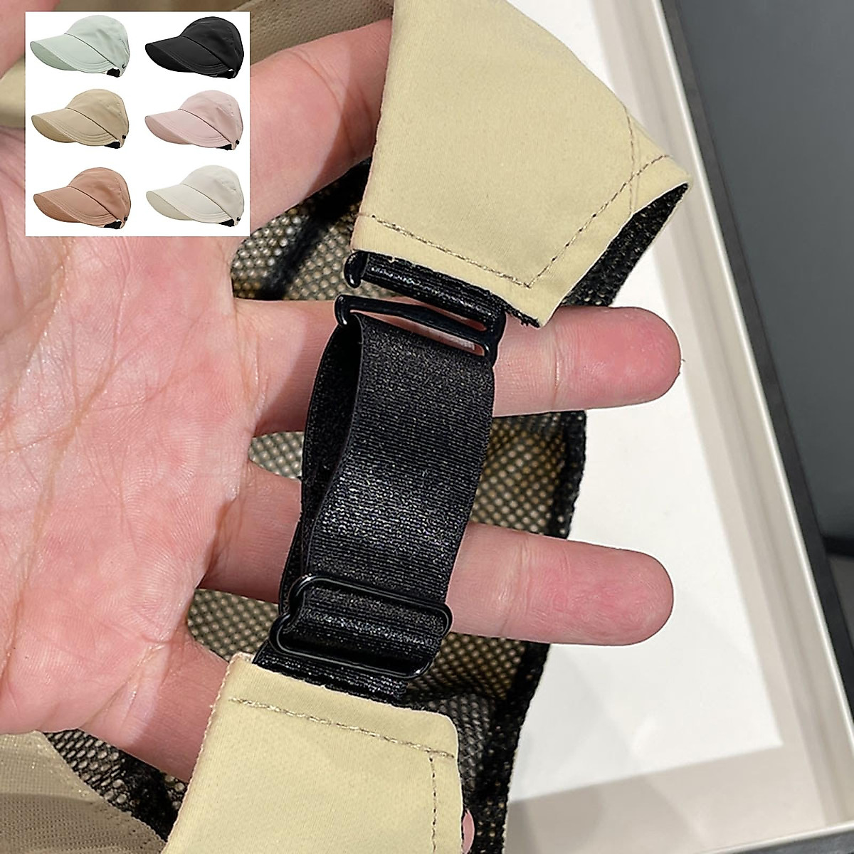 Women's Large Brim UV Protection Empty Top Sun Hat,Outdoor Wide Brim Hats for Women,Outdoor UV Protection Hollow Top Sun Hat (US, Alpha, One Size, Medium, Black)