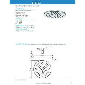 Speakman S-2762 Circular Rain Shower Head for Stylish Bathroom Décor, 2.5 GPM, Polished Chrome