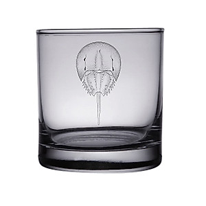 HullSpeed Designs Horseshoe Crab - Engraved Rocks Glass Set of 2