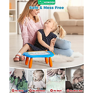 KOKODI Toddler Magnetic Drawing Board with Sturdy Legs, Large Colorful Mess Free Sketch Scribble Doodle Pad, Easter Birthday Gifts Toys for Boys Kids Preschooler Age 18 Month to 1 2 3 Years Old