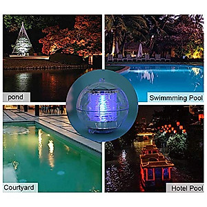 Yaosh Submersible led Lights Waterproof Solar Powered LED Floating Ball Lamp Decor Light for Swimming Pool Garden for Bathtub, Shower,Hot Tub, Spa, Party