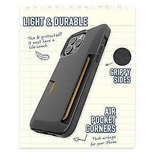 Smartish iPhone 13 Pro Wallet Case - Wallet Slayer Vol. 1 [Slim + Protective] Credit Card Holder - Black Tie Affair