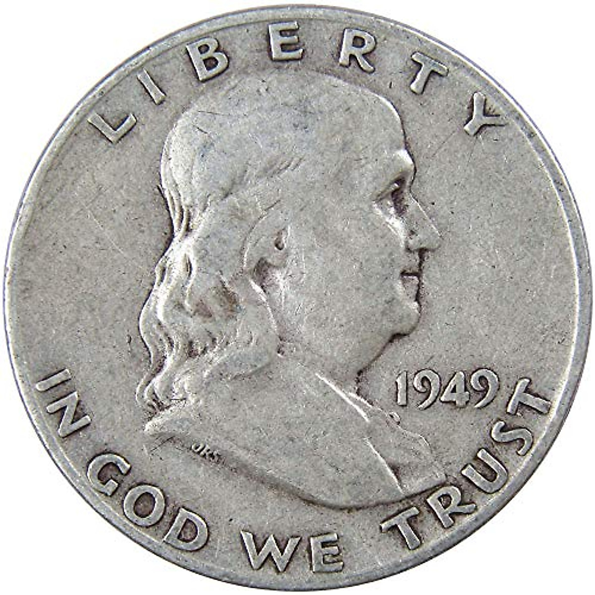 1949 S Franklin Half Dollar F Fine 90% Silver 50c US Coin Collectible
