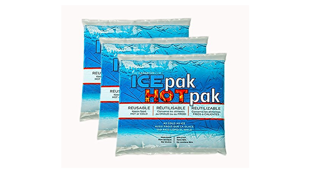 Cryopak Reusable Ice Pak Hot Pak 3-Pack - For Coolers, Lunch Box and ...
