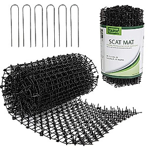 Tapix Cat Scat Mat with Spikes Digging Stopper (8 ft.) Anti-cat Network Cat Strips, Cat Deterrent Mat for Indoor and Outdoor with 6 Staples