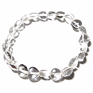 京都あさひ屋 Quartz Crystal Heart beads Bracelet Japanese Juzu Rosary Prayer beads Handmade in Kyoto UDA56