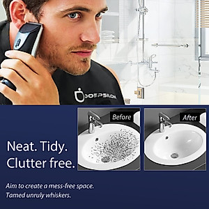 Beard Bib Apron, Beard Bib Hair Catcher for Shaving, Non-Stick Beard Shave Cape, with 4 Suction Cups, Grooming Accessories for Men, Gifts for Men Husband Father (Black)