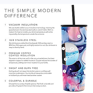 Simple Modern Insulated Tumbler with Lid and Straw | Iced Coffee Cup Reusable Stainless Steel Water Bottle Travel Mug | Gifts for Women Men Her Him | Classic Collection | 20oz | Dreamcicle