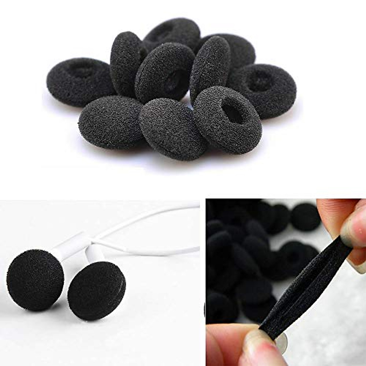 Bastex Set of 4 Pairs of Replacement Earbud Cushion Pads for Headset Earphones