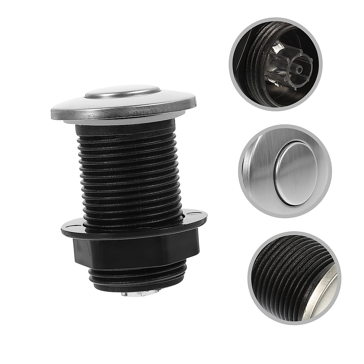Veemoon Air Button Silver Bathtub Drain Door Insurance Garbage Disposal Button Badger Kraus Sink Accessories Air Garbage Disposal Trash Switch Sink Air Stainless Steel Supplies Massage