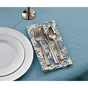 Mozaik Premium Plastic Hammered Stainless Steel Coated Assorted Cutlery, 120 pieces