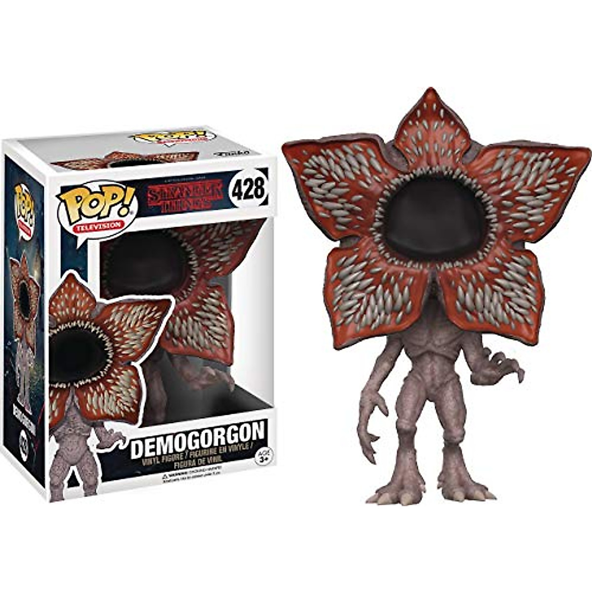 POP Stranger Things - Demogorgon (Open Mouth Version) Funko Pop Vinyl Figure (Bundled with Compatible Pop Box Protector Case), Multicolored, 3.75 inches