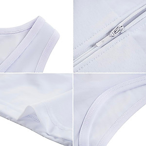 JARAZIN Chest Binder Transgender Binder Trans FTM Tomboy Zipper Breast Binder Bras Tank Top for Women (Small, White)