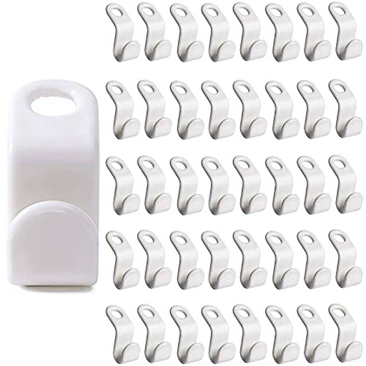 QWDLID 40 Pieces Clothes Hanger Connector Hook Cascading Clothes Hooks Multi-Layer Organizer Heavy Duty Hanging Clips for Cabinets, Clothes Storage, Coat, Bag, Belts
